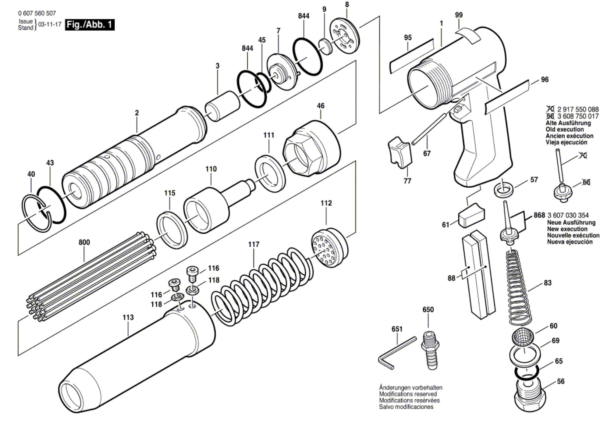 Bosch 0 607 560 507 ---- Pneumatic Needle Descaler Spare Parts SPARE ...