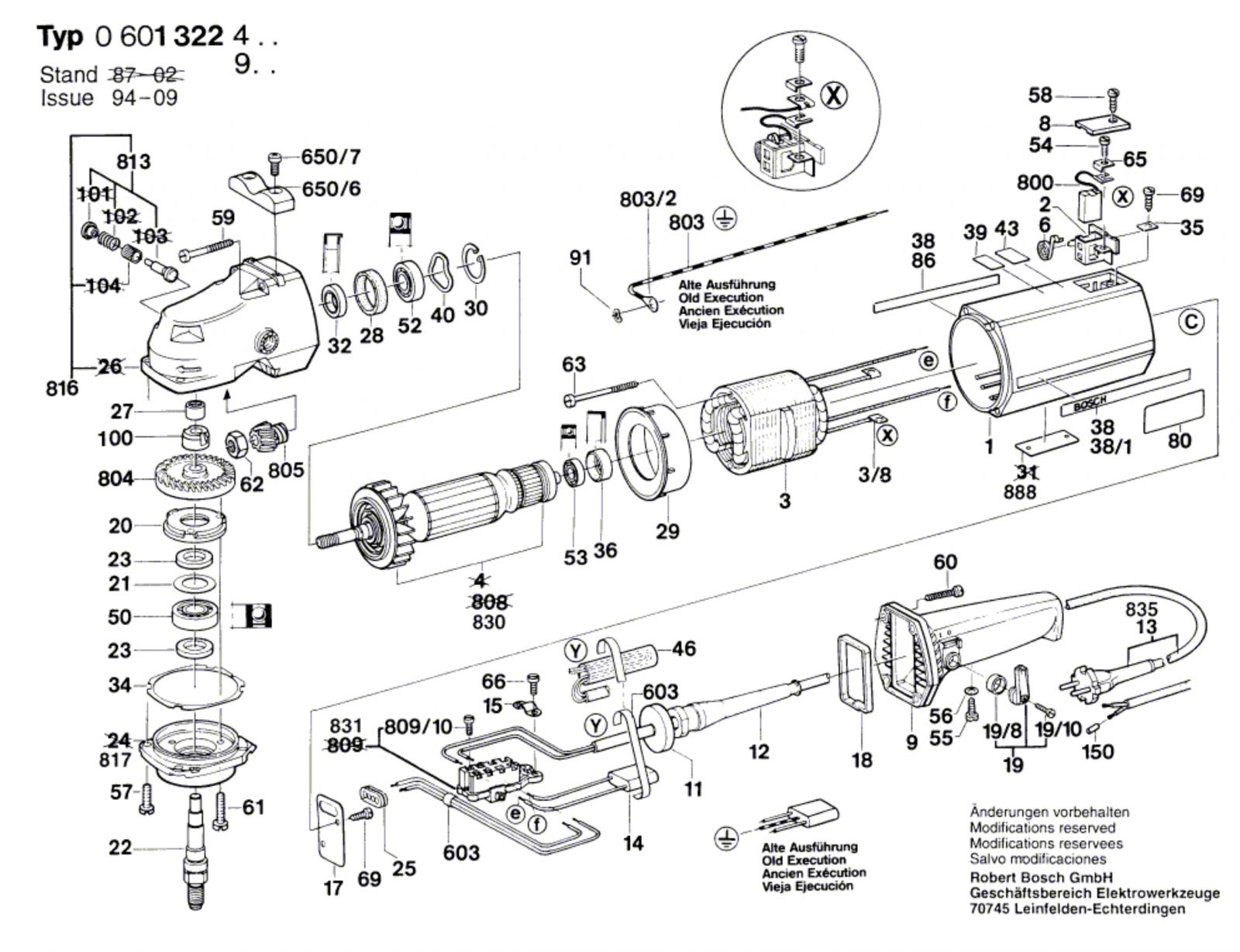 Bosch 0 601 322 903 Angle Grinder 220 V / Eu Spare Parts SPARE ...